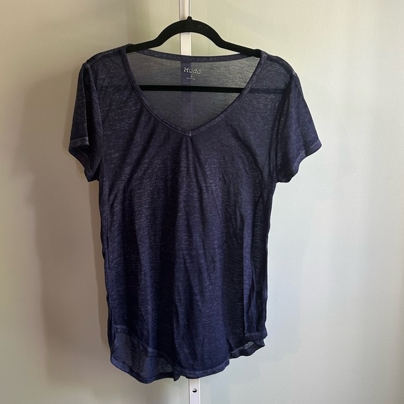 Mudd | Tops | Mudd Navy Blue Sheer Vneck Tee | Poshmark